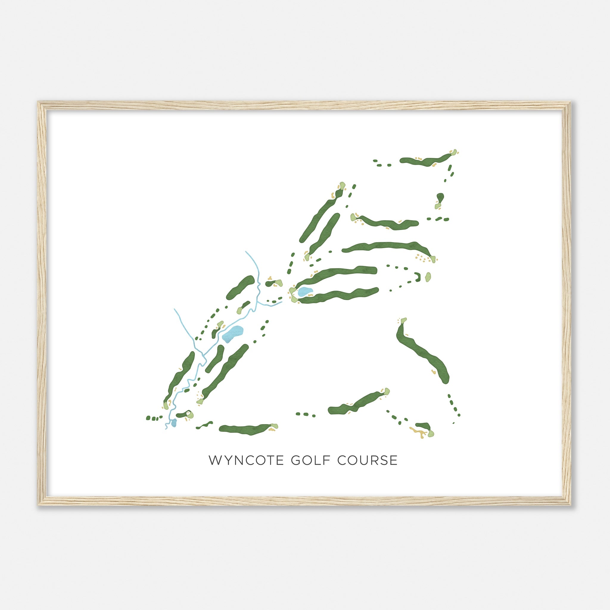 Wyncote Golf Course, Pennsylvania - Custom Golf Course Map in Modern ...