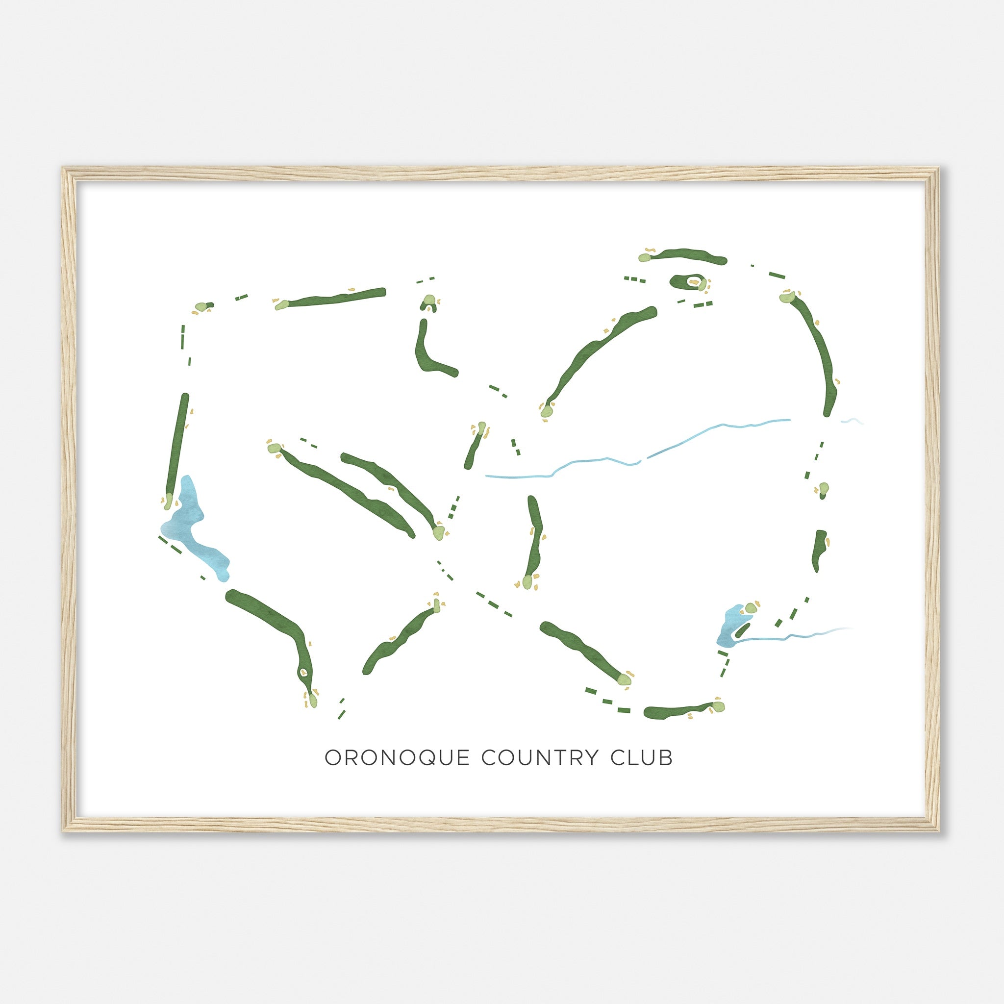 Oronoque Country Club, Connecticut - Custom Golf Course Map in Modern ...
