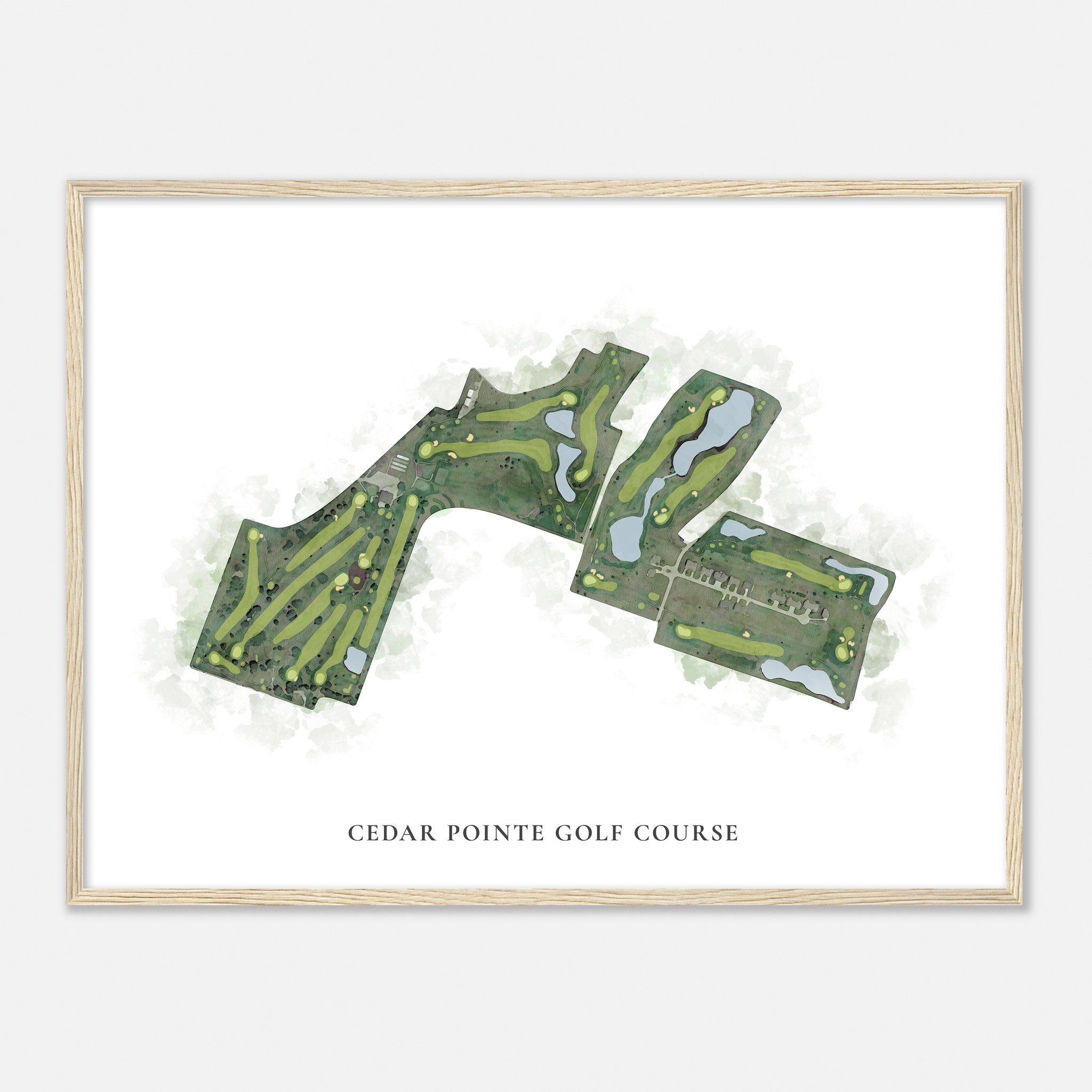 Cedar Pointe Golf Course, Iowa - Custom Golf Course Map in Classic ...